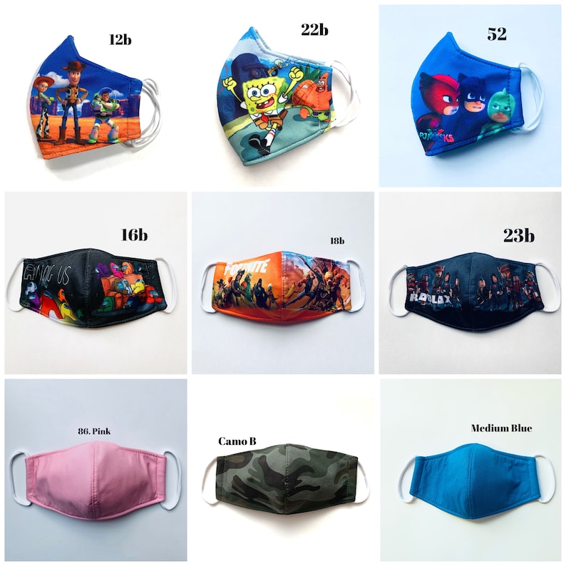 Kids Face Mask Super High Quality 3D Printed Characters. 3 - Etsy
