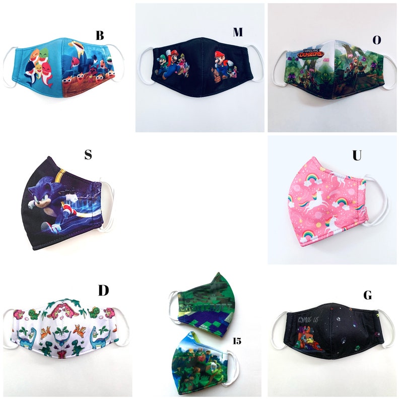 Kids Face Mask Super High Quality 3D Printed Characters. 3 - Etsy