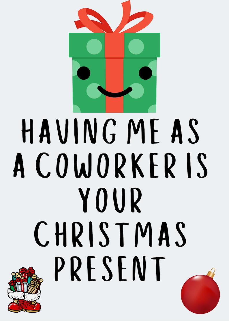 Printable Coworker Christmas Card, Funny Colleague, Work Bestie ...