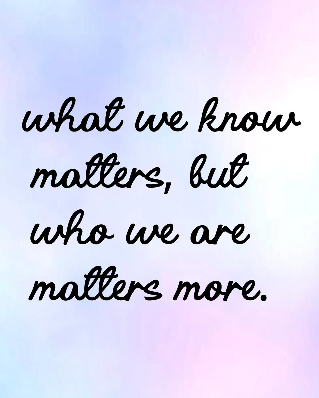 What We Know Matters but Who We Are Matters More Digital Printable Wall ...