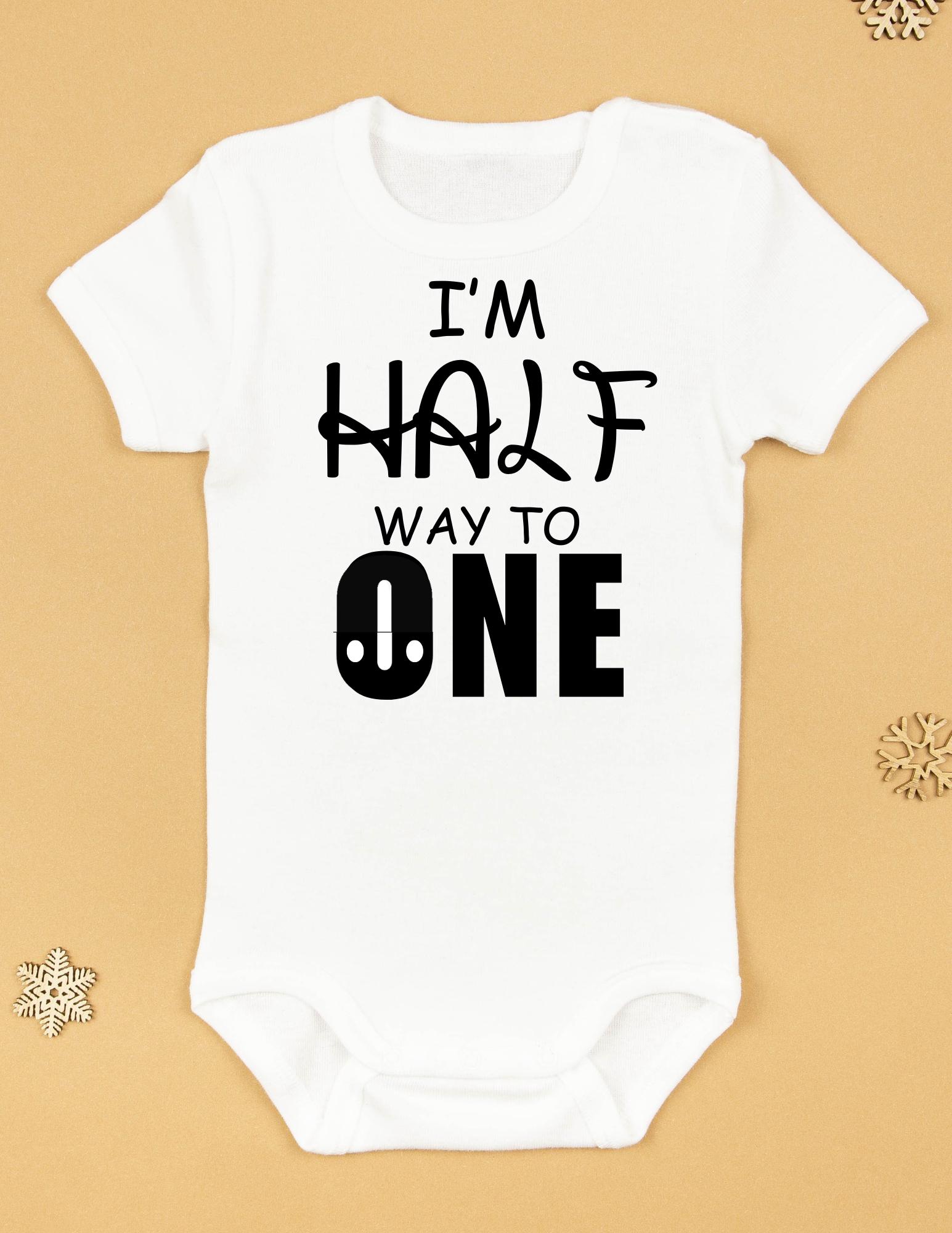 I'm Half Way to One Onsie, Png, SVG, PDF Instant Download File Moust ...