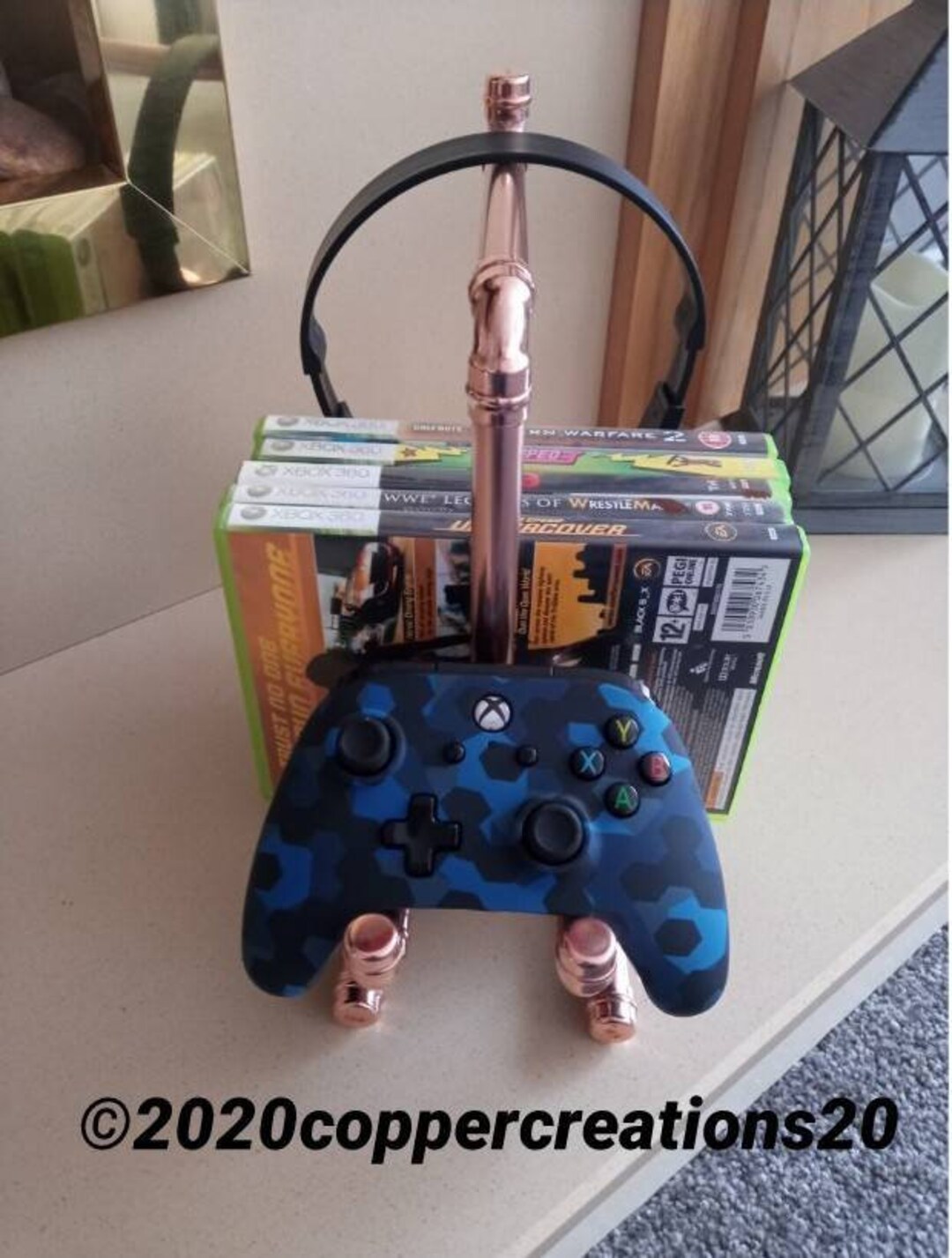 The Original Handmade Copper Pipe Controller & Headset Holder/ Stand ...