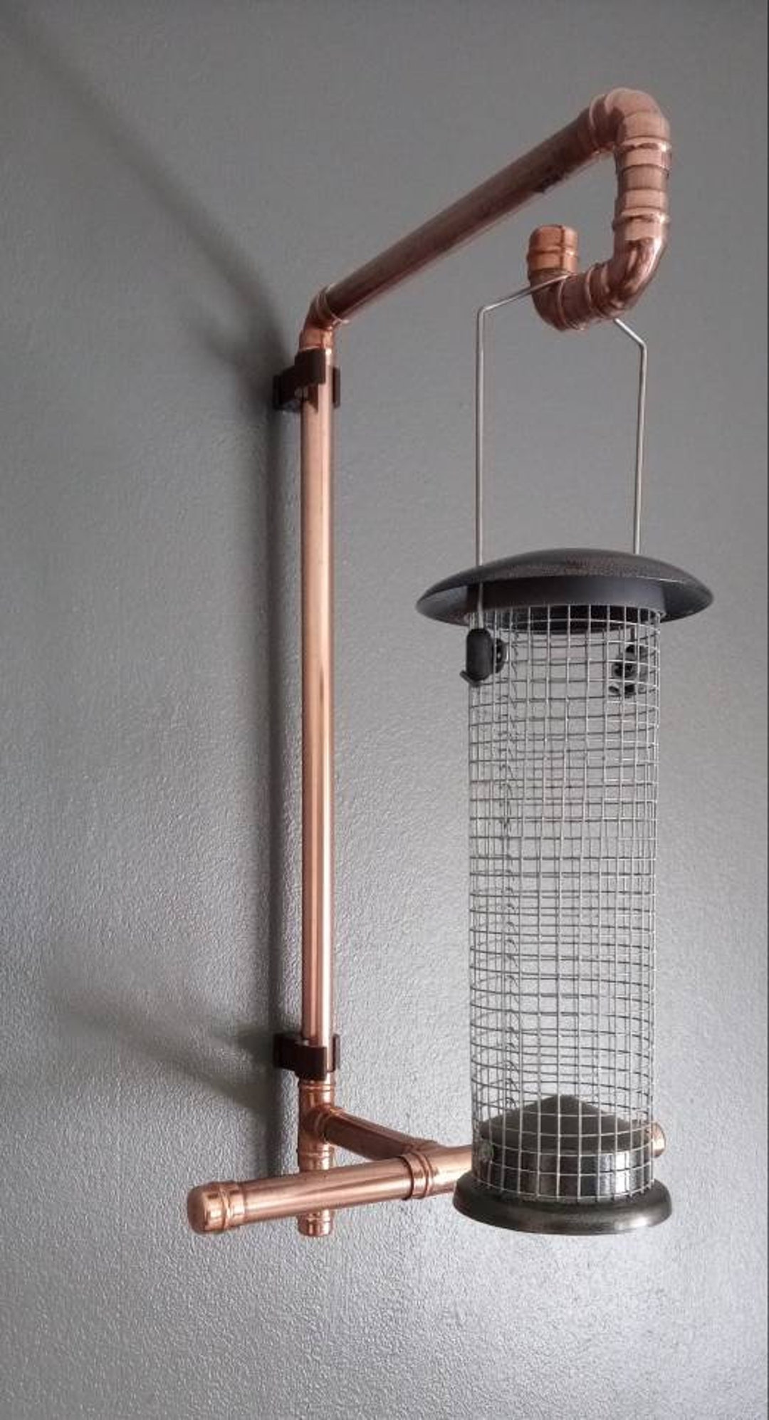 Handmade Copper Pipe Hanging Bird Feeding Station Bracket - Etsy