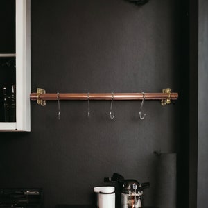Copper Utensil Rail, 15mm Copper Pipe, Pot & Pan Rail, Pan Organizer, S ...