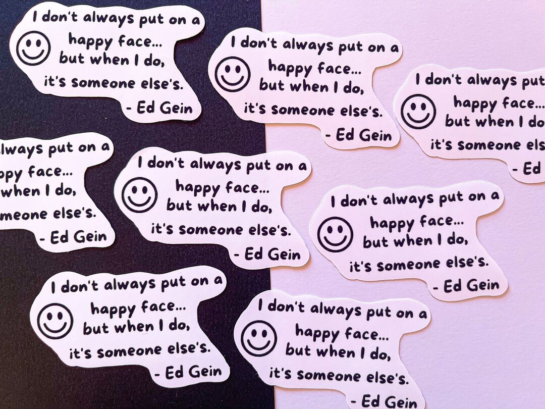 True Crime Matte Vinyl Stickers Ed Gein Sticker Laptop Sticker Die Cut ...