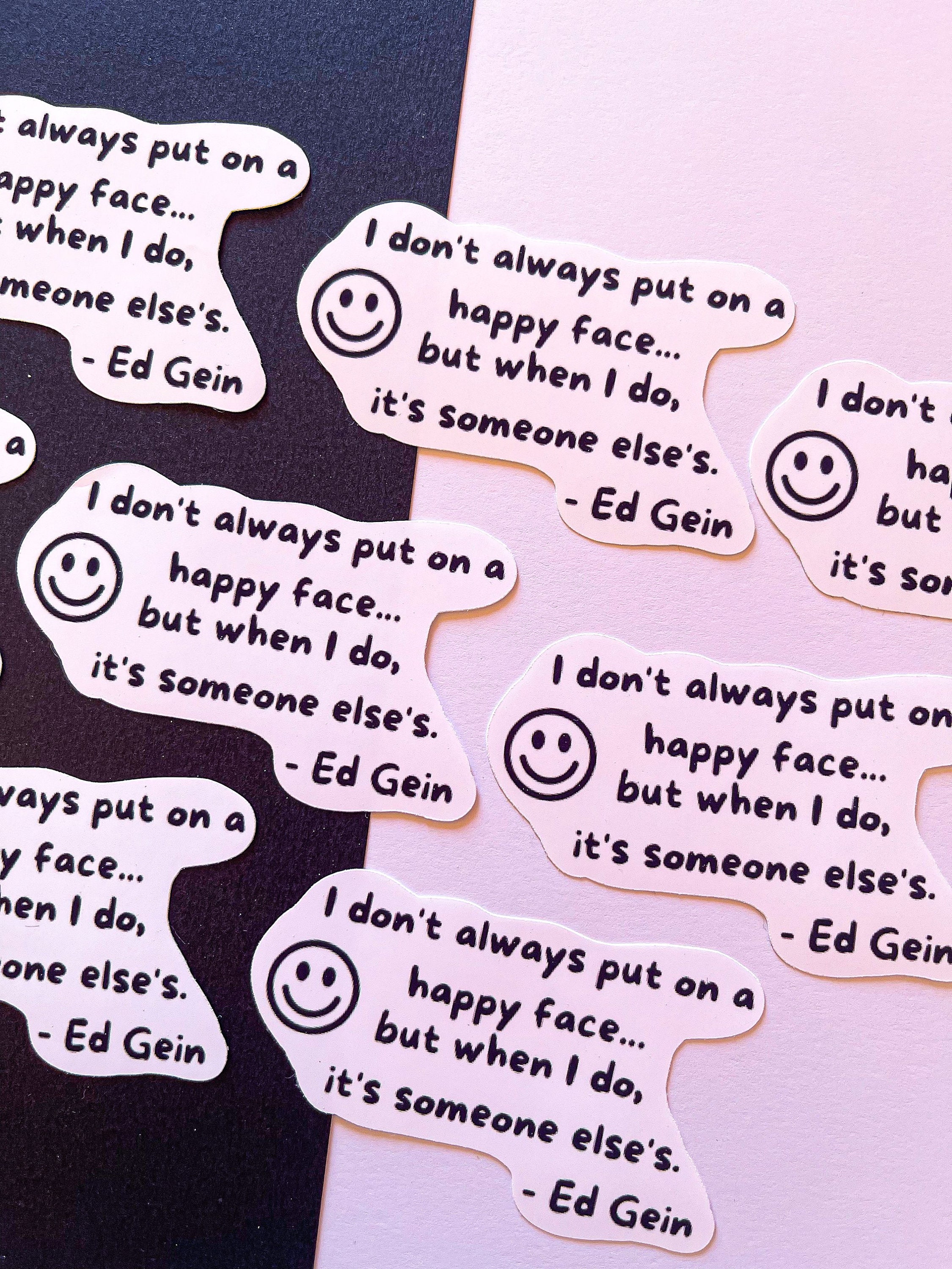 True Crime Matte Vinyl Stickers Ed Gein Sticker Laptop Sticker Die Cut ...