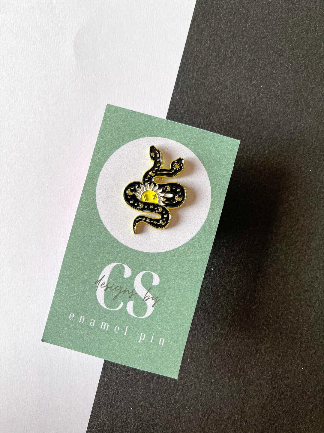 Snake and Sun Enamel Pin Enamel Pin Cute Pin Collectable - Etsy