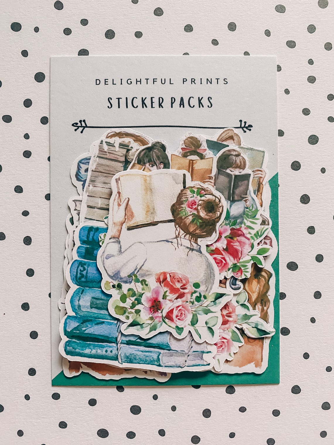 Reader Girl Sticker Set Reading Stickers Book Stickers | Etsy