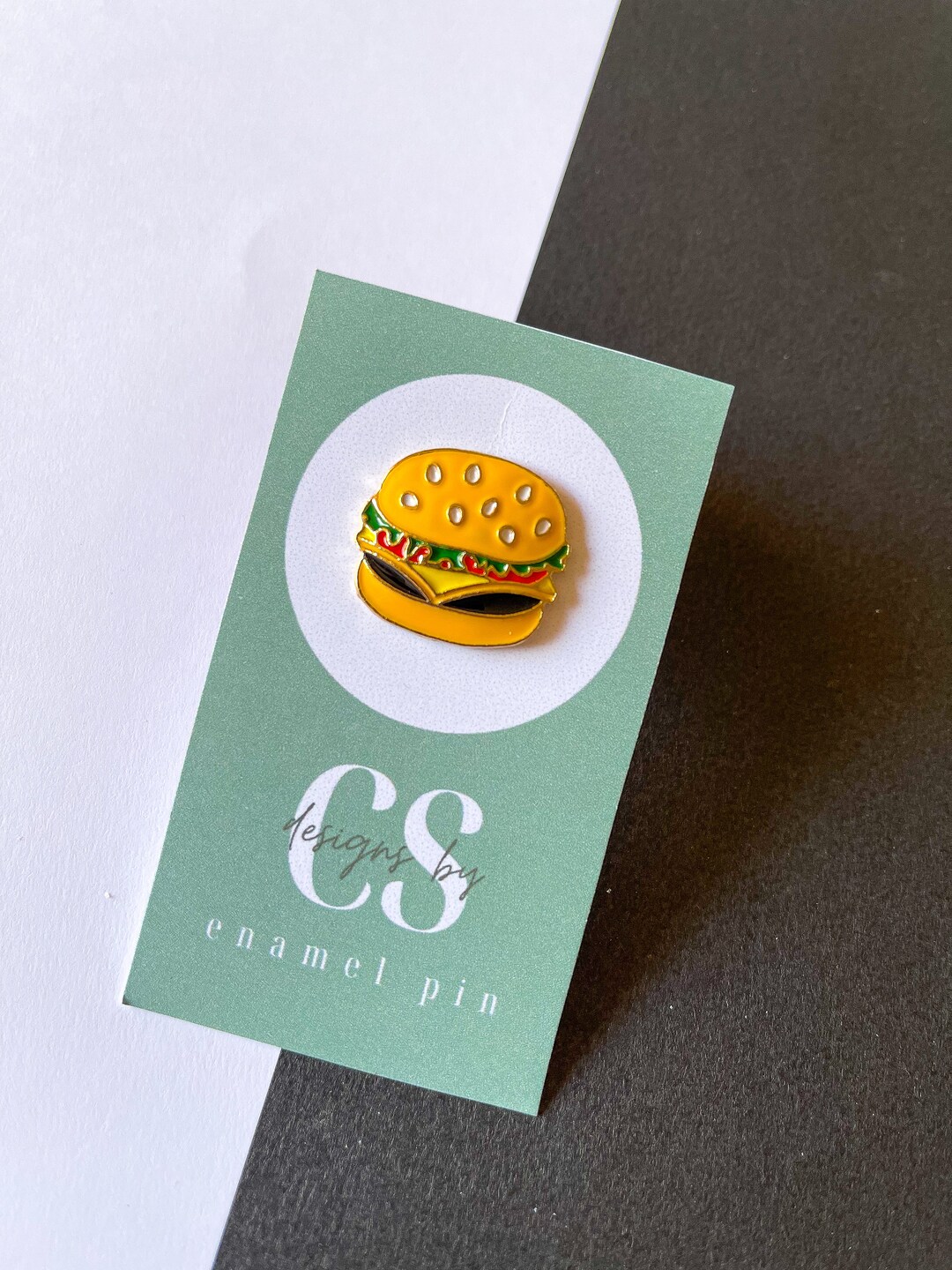 Burger Enamel Pin - Enamel Pin - Cute Pin - Collectable Pin - Pin Badge ...