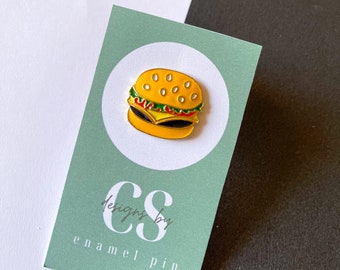 Burger Enamel Pin - Etsy