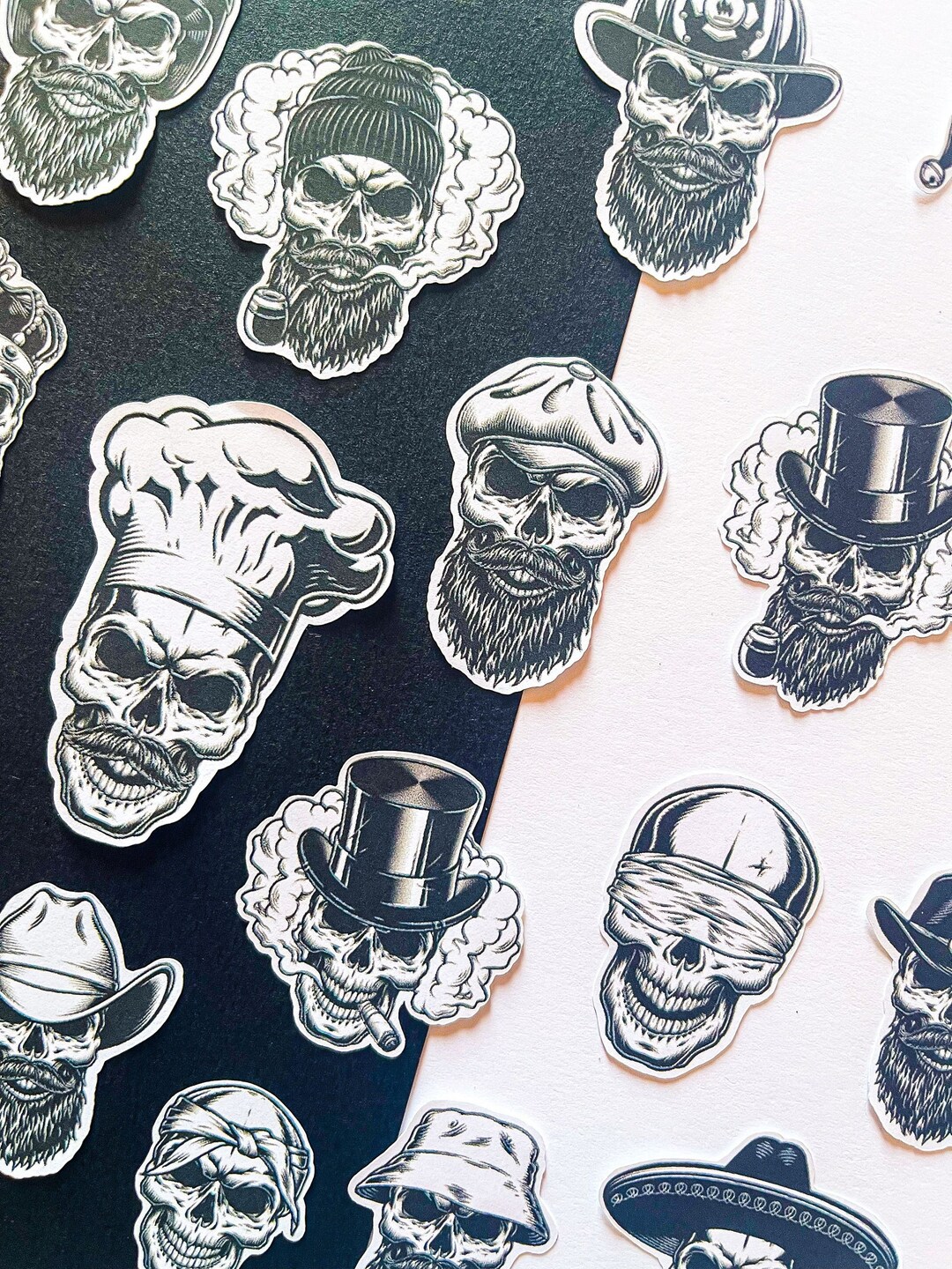 Hipster Skull Sticker Set Sticker Pack Die Cut Stickers - Etsy