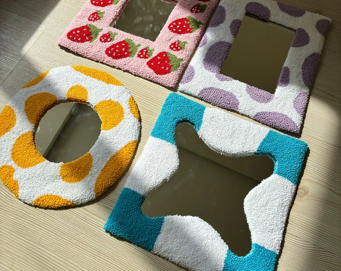 Punch Needle Coloring Mirror, Cute Gift Mirror, Housewarming - Etsy