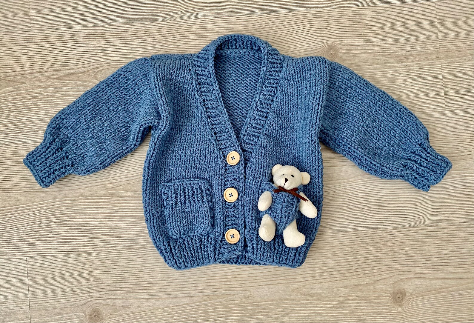 Knitted Handmade Baby Teddy Bear Cardigan, Cardigan With Toys - Etsy