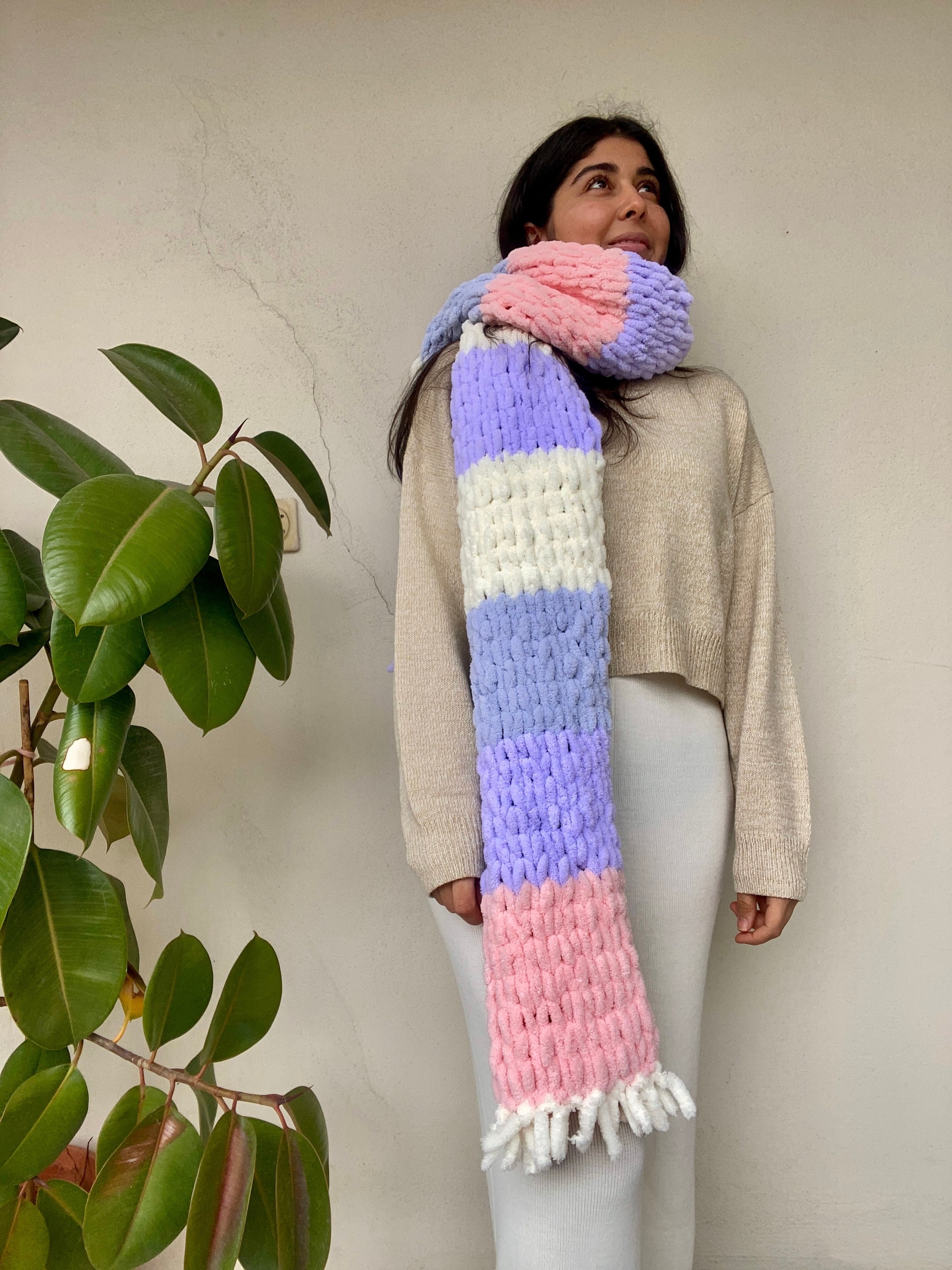 Fluffy Scarf, Soft Scarf, Handmade Shawl, Handmade Scarf, Puffy Scarf ...