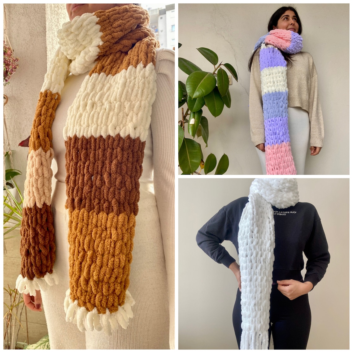 Fluffy Scarf, Soft Scarf, Handmade Shawl, Handmade Scarf, Puffy Scarf ...