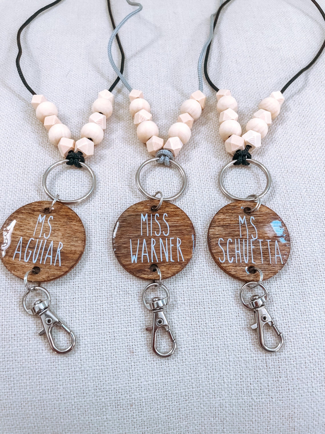 Personalized Teacher Lanyard Beaded Lanyard Teacher Gift - Etsy