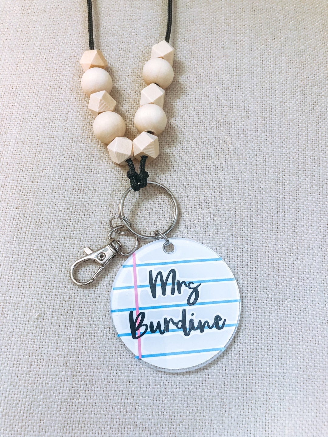 Personalized Teacher Keychain - Personalized Teacher Lanyard - Notebook ...