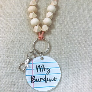 Personalized Teacher Keychain - Personalized Teacher Lanyard - Notebook ...