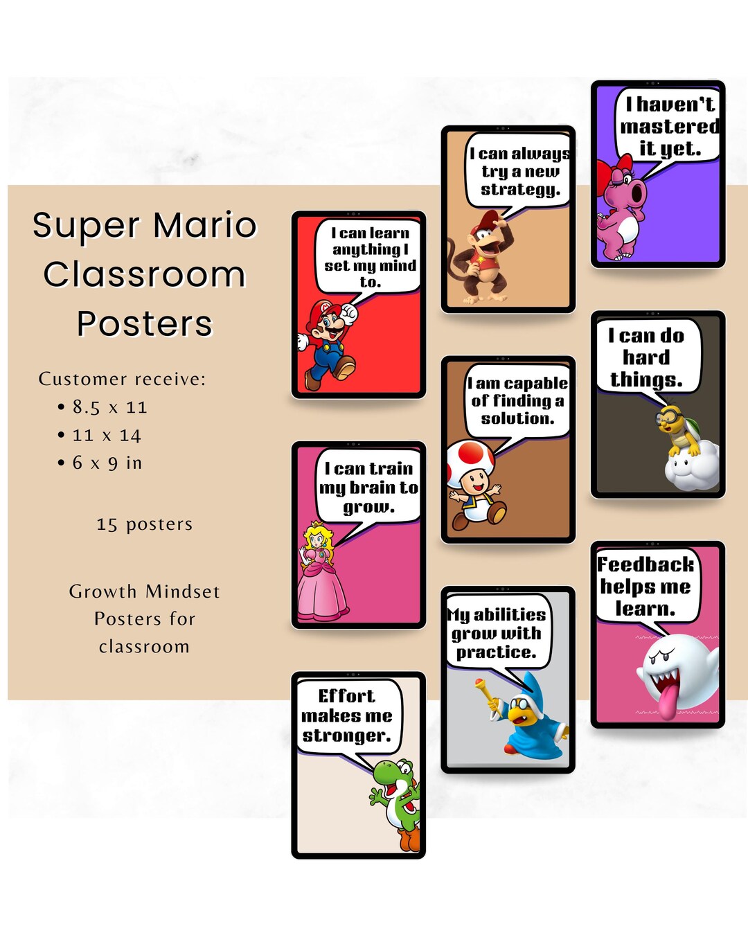 Super Mario Classroom Posters, Inspirational & Motivational Growth ...