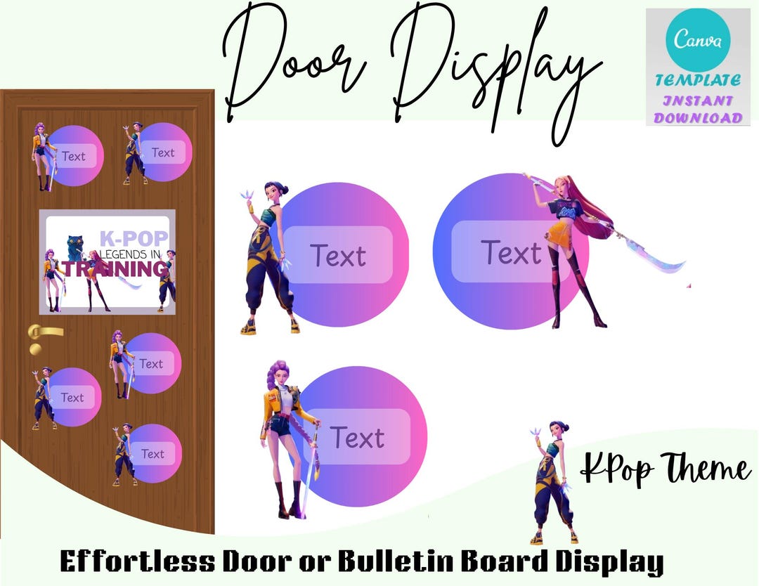 K-pop Demon Hunter Classroom Door Display Printable | Back to School ...