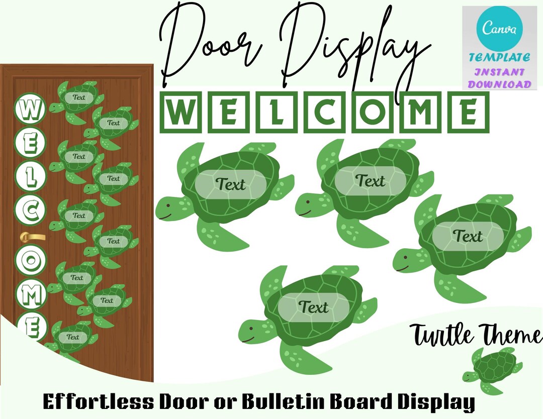 Turtle Classroom Door Display Printable | Back to School Welcome Sign ...