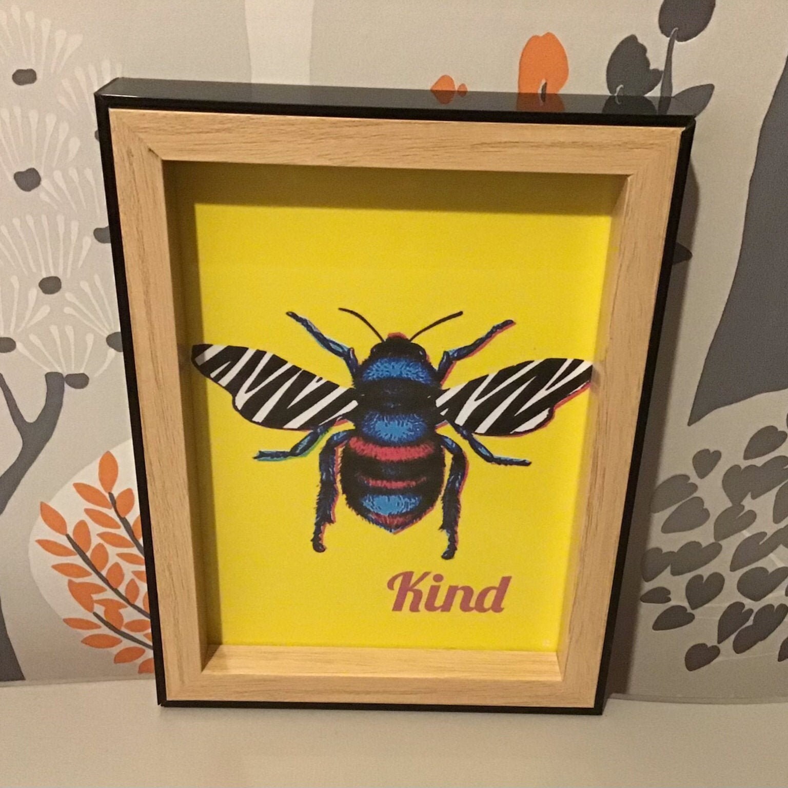 Bee Kind Print in Frame, Bumble Bee, Bee Wall Art Decor, Inspirational ...