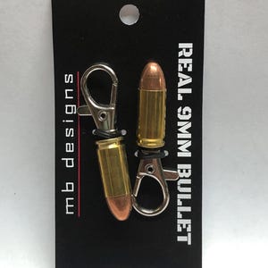 Unique Pair of Real 9mm Bullet Zipper Pull Charm or Keychain - Etsy
