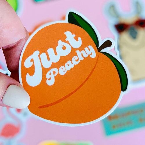 STICKER Just Peachy Peach Die-cut Stickers Macbook Pro - Etsy