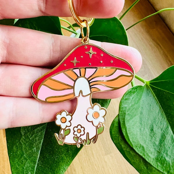 Mushroom Keychain - Etsy