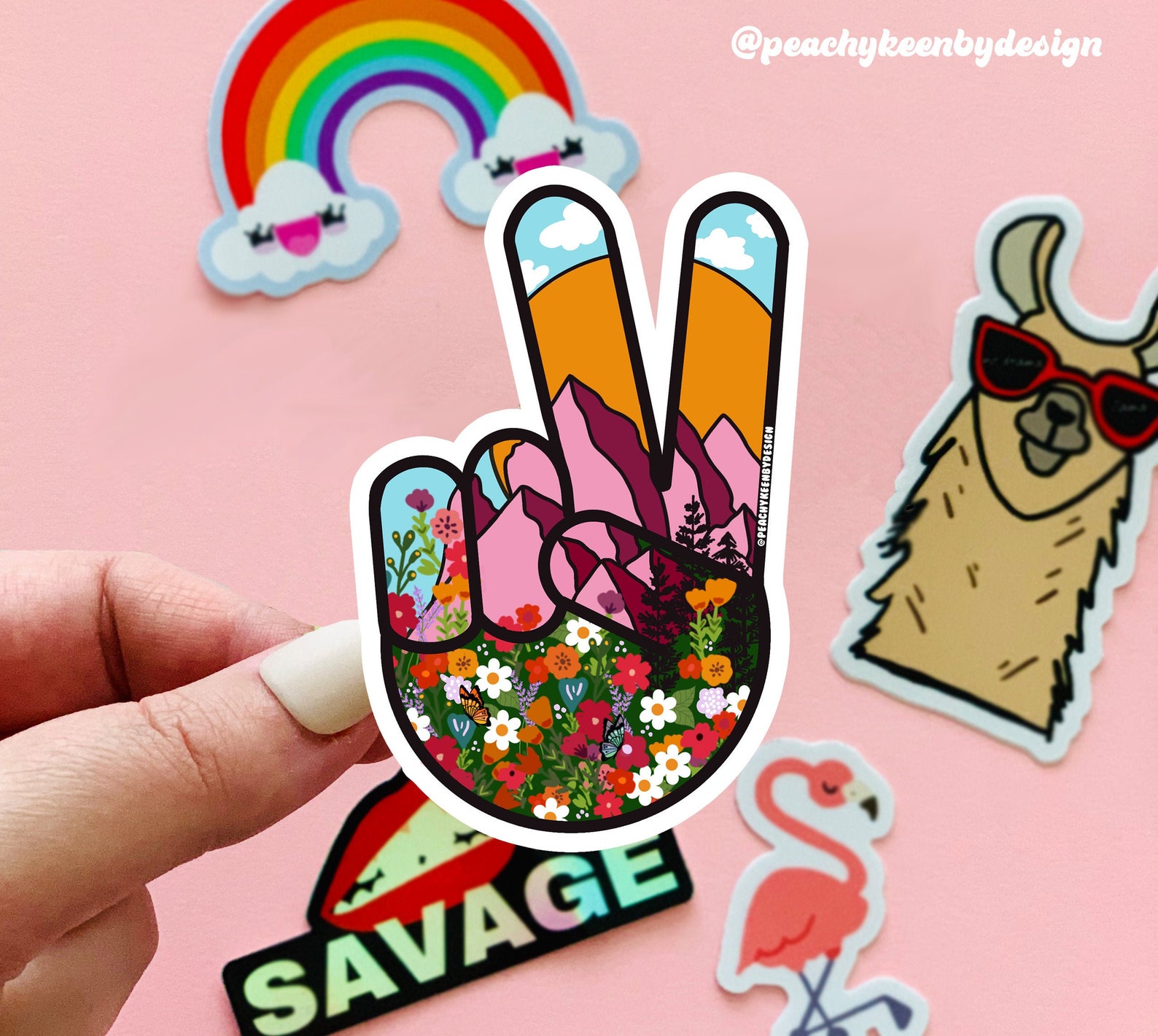 STICKER Mountain Peace | Skateboard Sticker, Car Sticker, Laptop Vinyl ...
