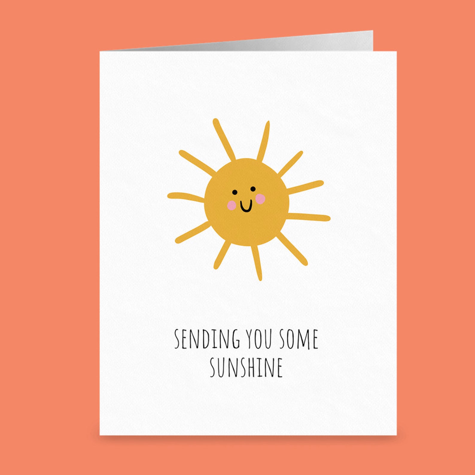 GREETING CARD Sending You Some Sunshine Single Folded Card | Etsy