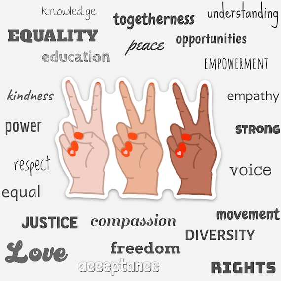 STICKER Peace & Love Equality Die-cut Window Skateboard | Etsy