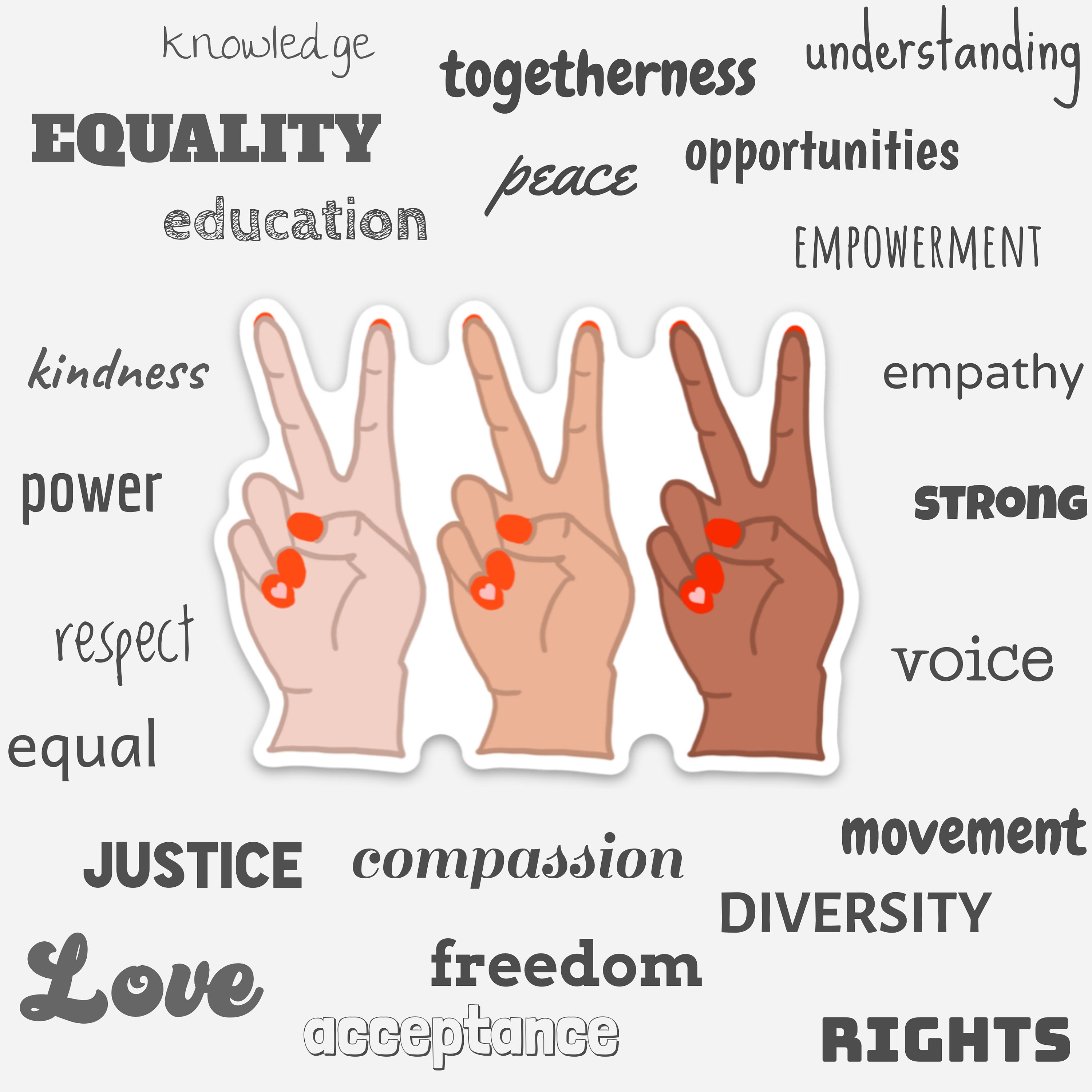 STICKER Peace & Love Equality Die-cut Window Skateboard - Etsy