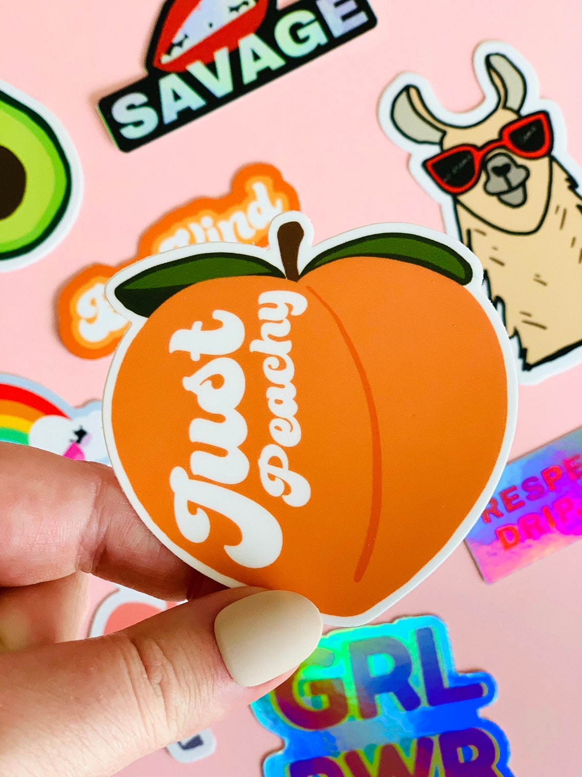 STICKER Just Peachy Peach Die-Cut Stickers Macbook Pro | Etsy