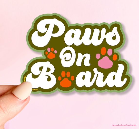 BUMPER STICKER Paws on Board Bumper Sticker Decorative Car - Etsy