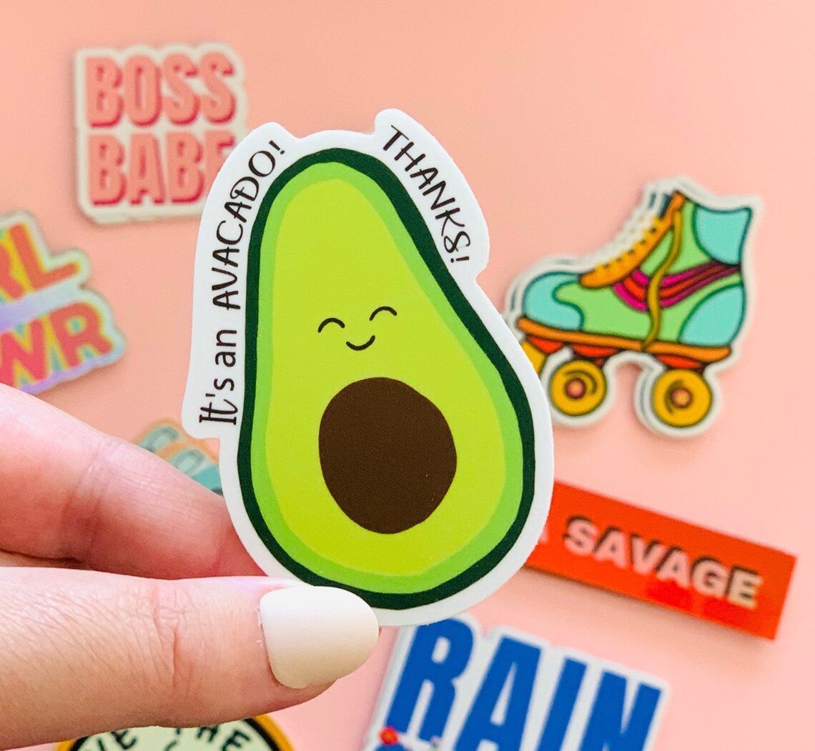 STICKER It's an AVACADO Thanks Die-cut Stickers Macbook - Etsy