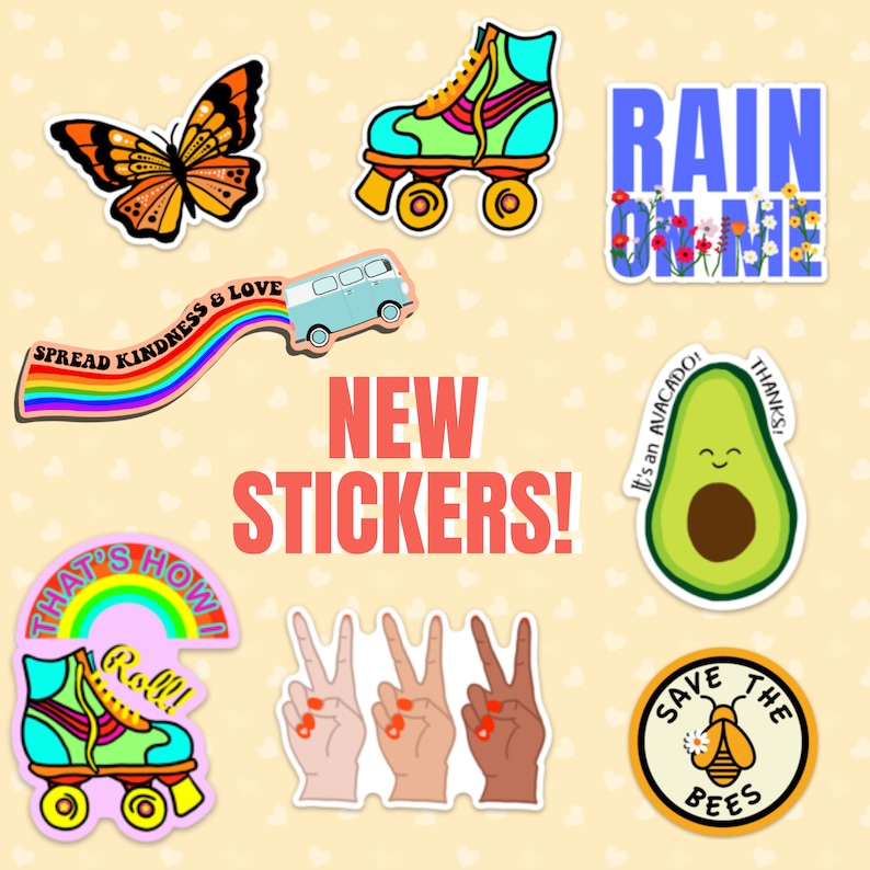 STICKER Spread Kindness & Love Retro | Die-cut Window, Skateboard, Car ...