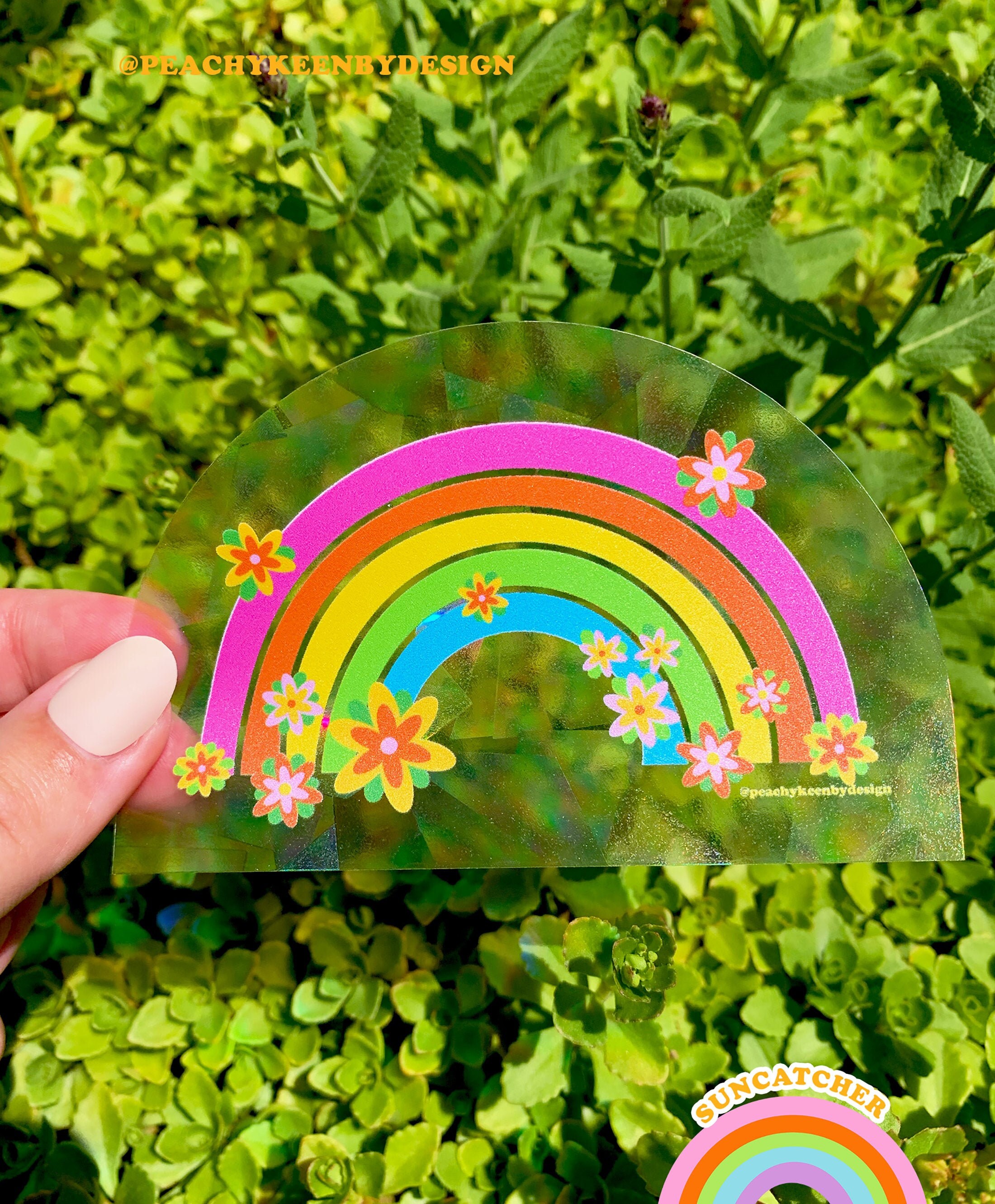 SUNCATCHER Flower Rainbow | Rainbow Suncatcher, Sticker, Rainbow Maker ...