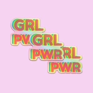 GRL PWR STICKER | Holographic! Die-cut Window, Skateboard, Car, Laptop ...