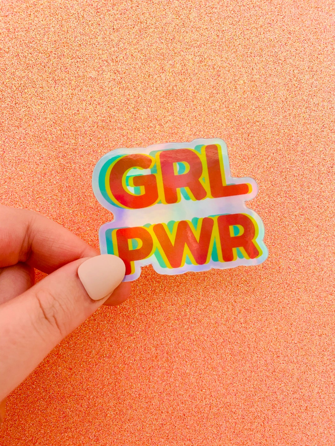 GRL PWR STICKER | Holographic! Die-cut Window, Skateboard, Car, Laptop ...