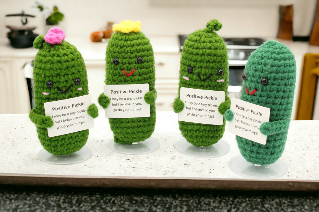 Emotional Support Crochet Pickle. Encouraging Thinking of You Gift ...