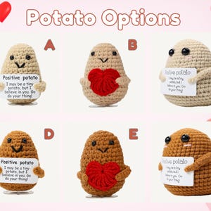 Handmade Positive Potato, Emotional Support Pickle Crochet, Funny ...