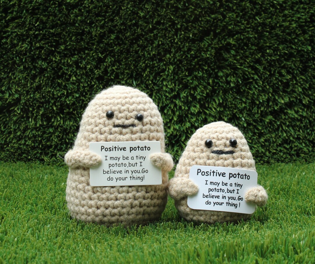 Large Positive Potato, Emotional Support Crochet Toy, Motivational Gift ...
