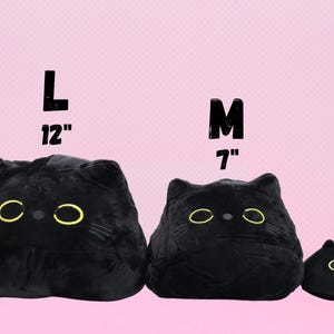Cute Squishy Black Cat Plush Toy, White Cat Plushie, Stuffed Animal ...