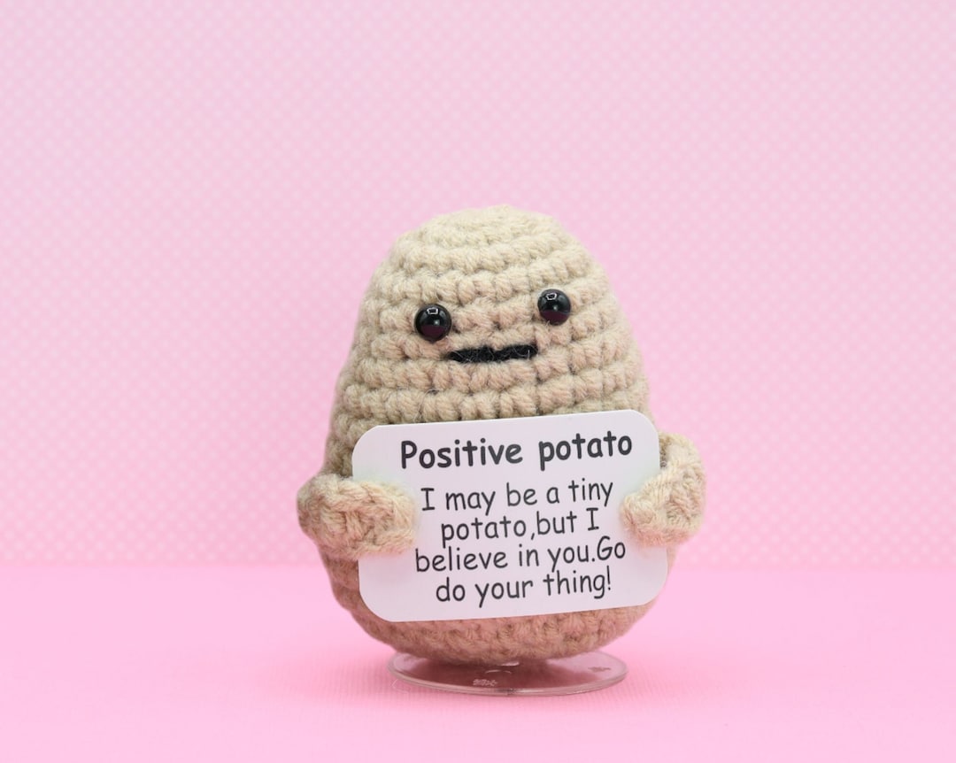 Handmade Positive Potato, Emotional Support Pickle Crochet, Funny Best ...