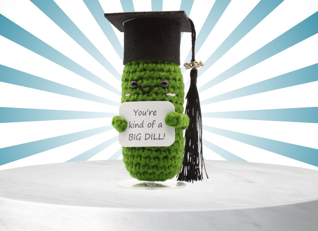 Graduation Positive Pickle With Stand, Cheer Up, Thinking of You ...
