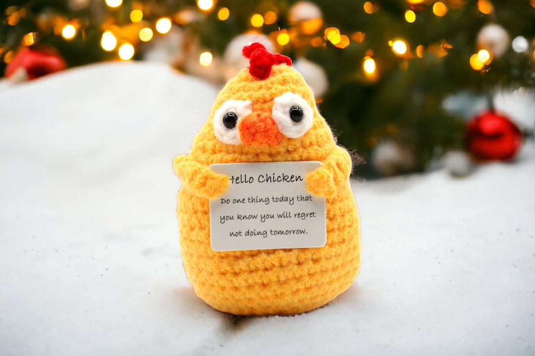 Hello Chicken Brave Positive Potato, Emotional Support Crochet Pickle ...