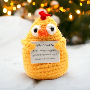 Hello Chicken Brave Positive Potato, Emotional Support Crochet Pickle ...