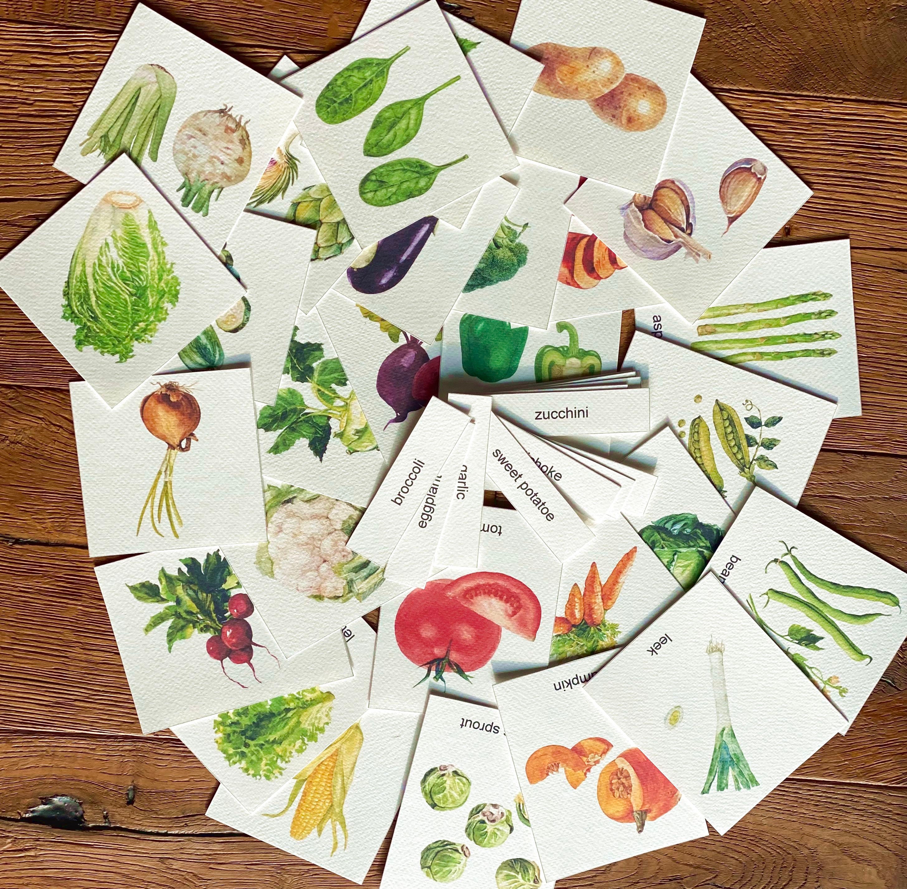 VEGETABLES Three Part Cards Montessori ⁕28 Editable Cards ...