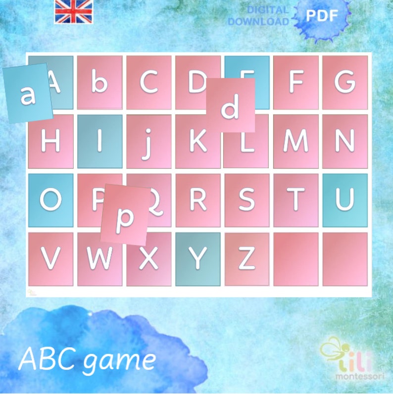ABC GAME Alphabet Match Game Language Material Printable - Etsy